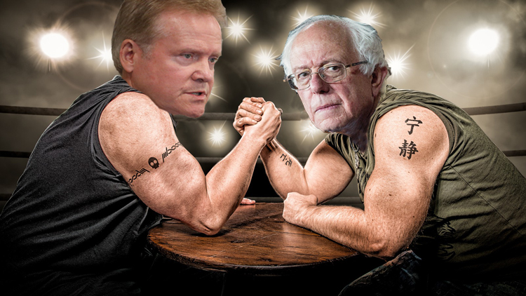 Jim Webb Challenges Bernie Sanders to Arm Wrestle